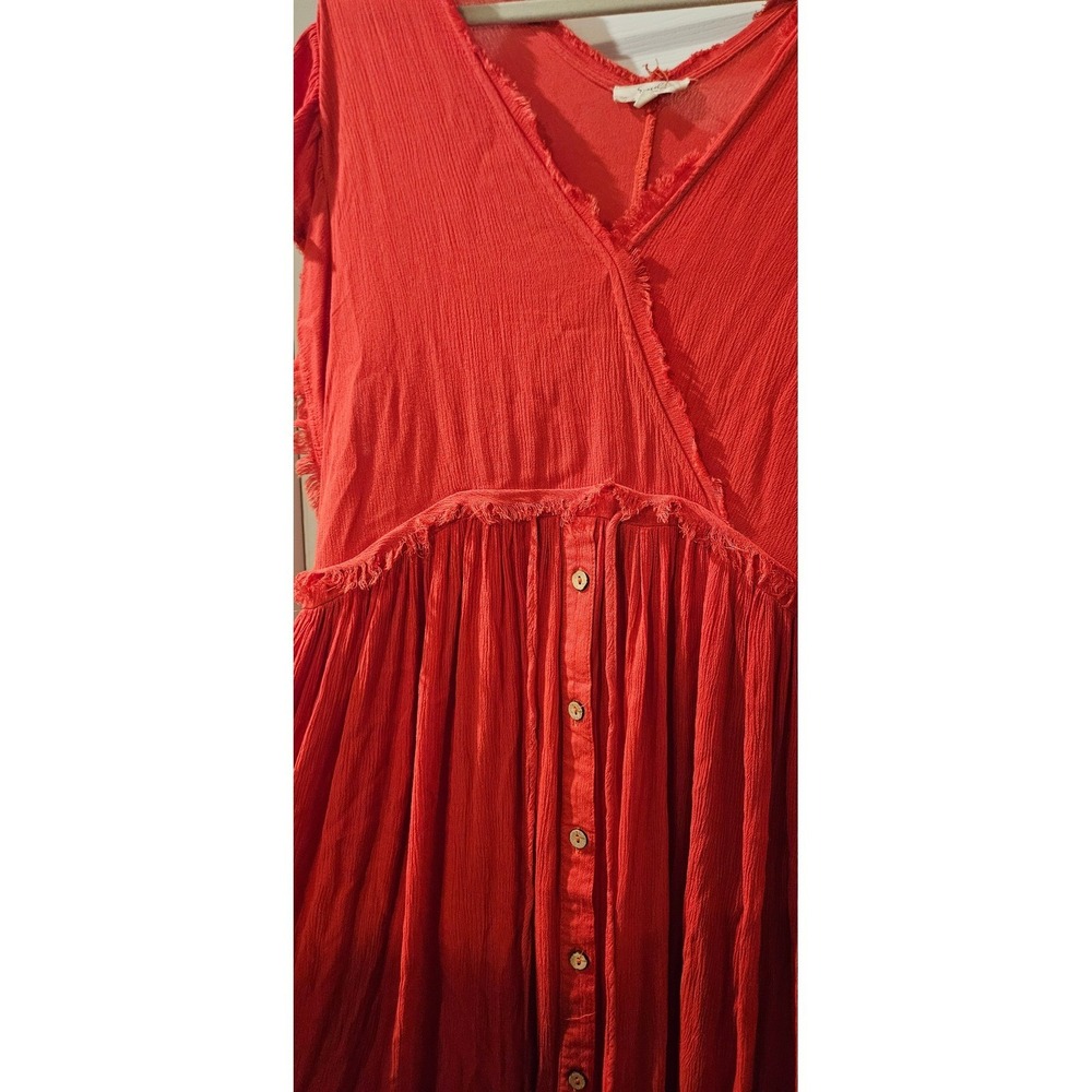 easel | Dresses | Easel Los Angeles Maxi Dress Large Red Gauze Rayon ...